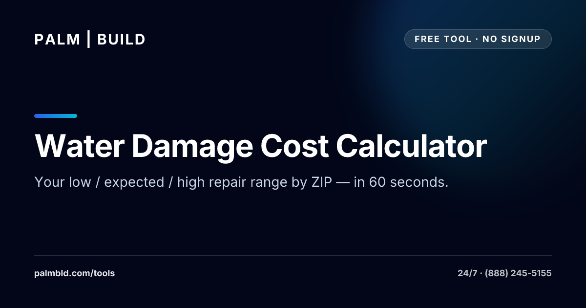 Water Damage Repair Cost Calculator